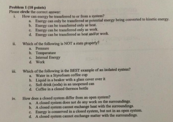 Solved How can energy he transferred to or from a system? | Chegg.com