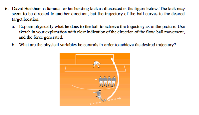 David Beckham is famous for his bending kick as | Chegg.com