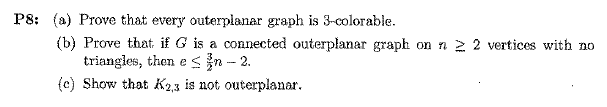 Prove that every outerplanar graph is 3-colorable. | Chegg.com