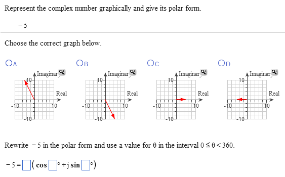 Solved Represent the complex number graphically and give its | Chegg.com