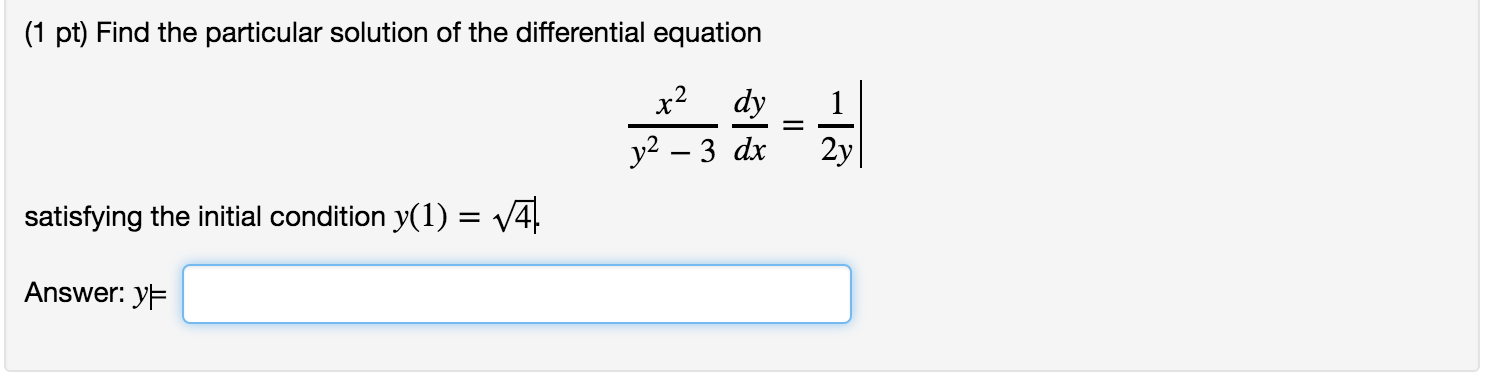 Solved Find the particular solution of the differential | Chegg.com