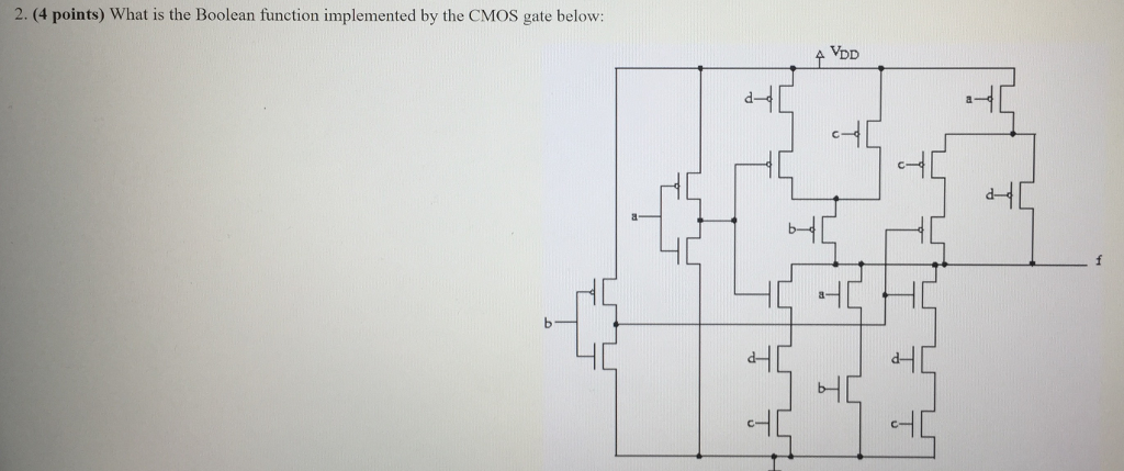 Solved What is the Boolean function implemented by the CMOS | Chegg.com Solved What is the Boolean function implemented by the CMOS | Chegg.com