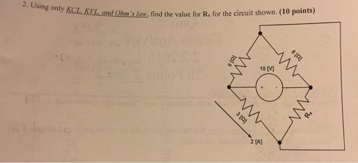 Solved Using only KCL, KVL and ohm's law. Find the value for | Chegg.com