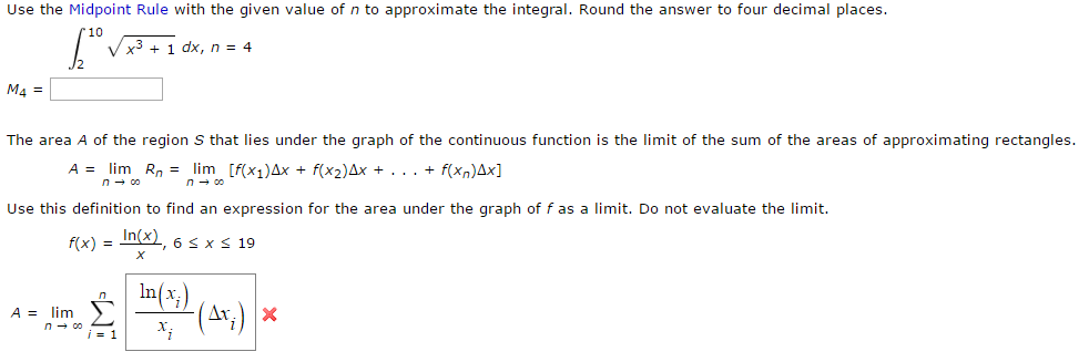 Solved Use the Midpoint Rule with the given value of n to | Chegg.com