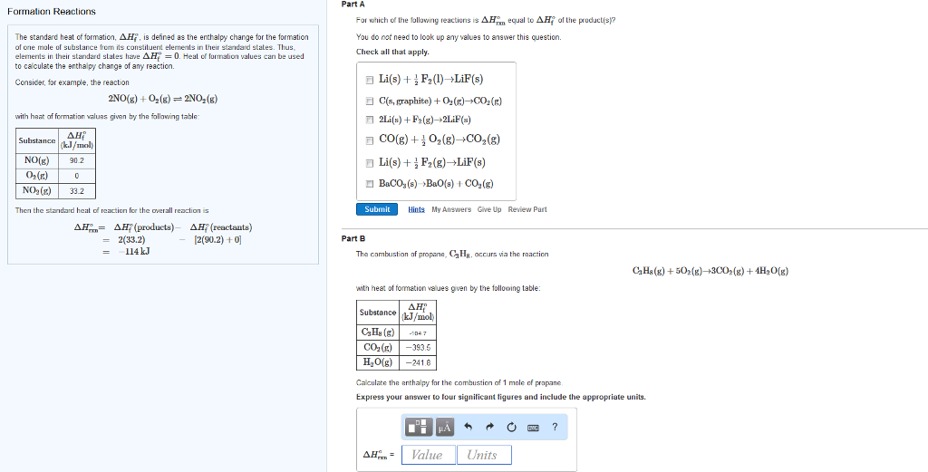 Solved The standard heat of formation, Delta H_f degree, is | Chegg.com
