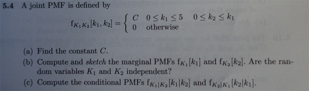 Solved A joint PMF is defined by Find the constant C. | Chegg.com