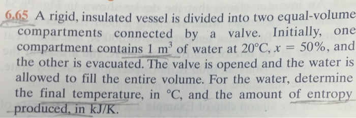 Solved A rigid, insulated vessel is divided into two | Chegg.com