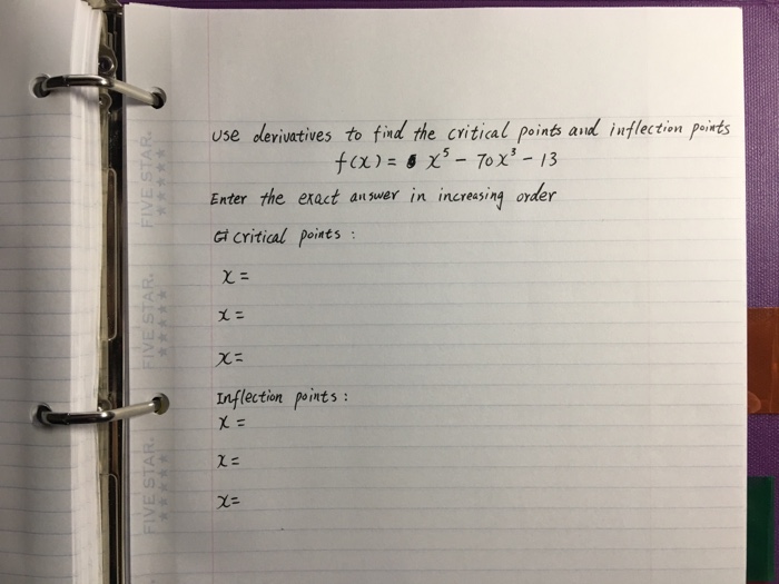 Solved Use derivatives to find the critical points and | Chegg.com