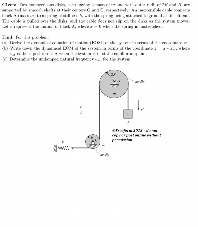 Given Two Homogeneous Disks Each Having A Mass Of M 