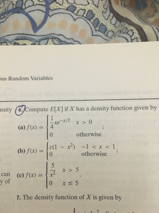 Solved Compute E[X] if X has a density function given by (a) | Chegg.com