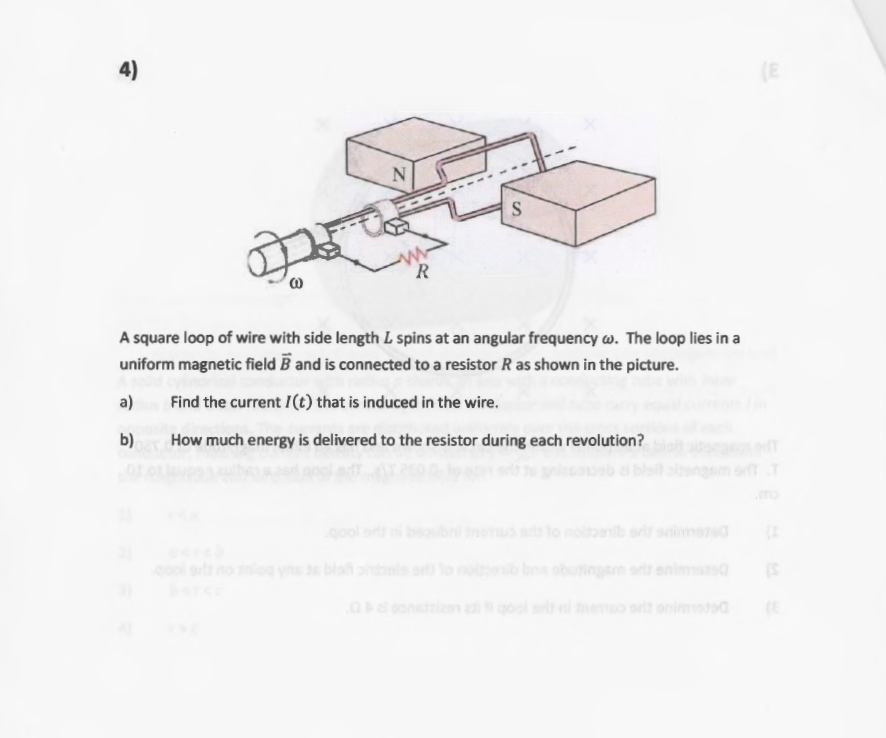 Solved A square loop of wire with side length L spins at an | Chegg.com