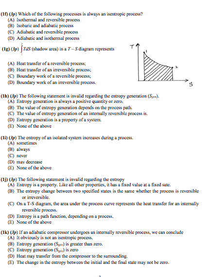Solved (1a)(3p) During a heat transfer process, the entropy | Chegg.com