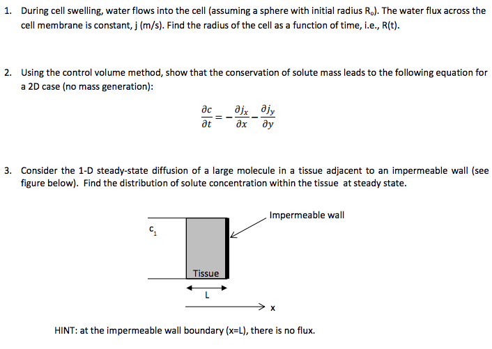 During cell swelling, water flows into the cell | Chegg.com