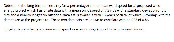 Solved Determine the long-term uncertainty (as a percentage) | Chegg.com