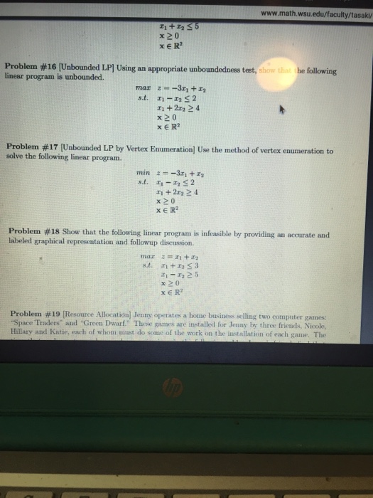 Solved Using an appropriate unboundedness test, show that | Chegg.com