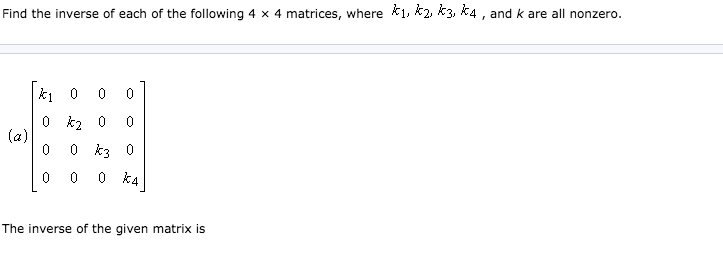 Solved Find the inverse of each of the following 4 x 4 | Chegg.com
