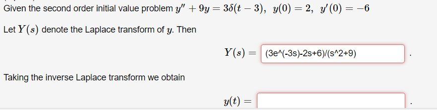 Solved Given the second order initial value problem y9y Let | Chegg.com