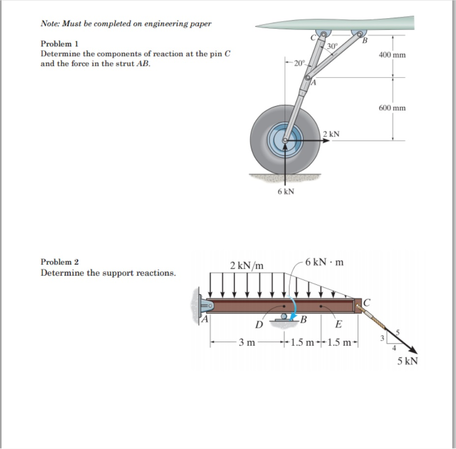 Solved Statics Question Problem 1 Determine the components | Chegg.com