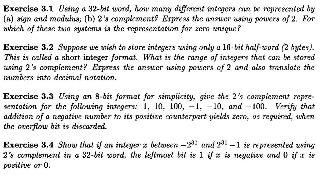 Solved Exercise 3.1 Using a 32-bit word, how many different | Chegg.com