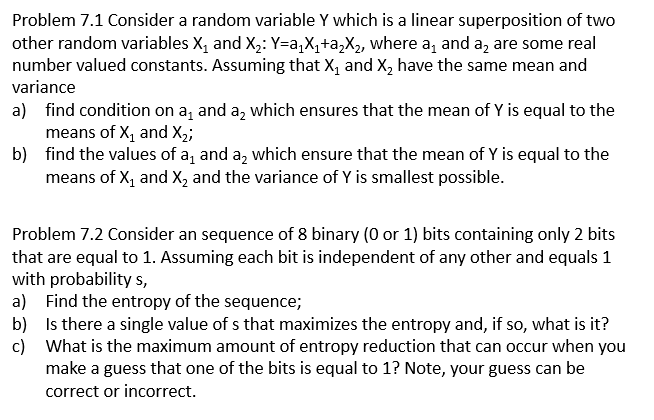 Solved Consider a random variable Y which is a linear | Chegg.com