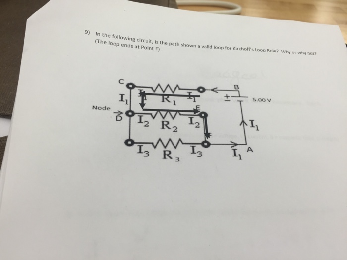 Solved In the following circuit, is the path shown a valid | Chegg.com