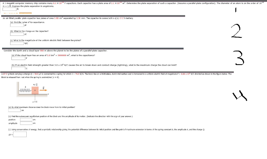 Solved m. Determine the plate separation of such a | Chegg.com