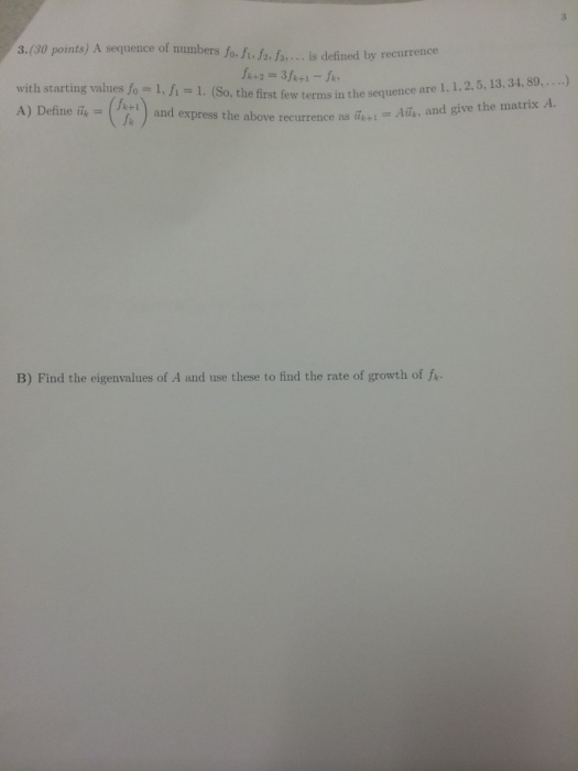3. A sequence of numbers f0,f1,f2,f3.. . . is defined | Chegg.com
