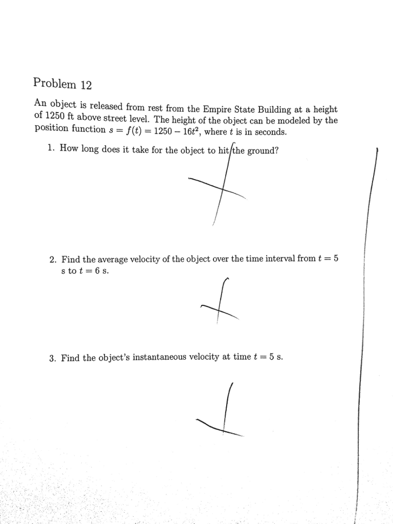 Solved An object is released from rest from the Empire State | Chegg.com