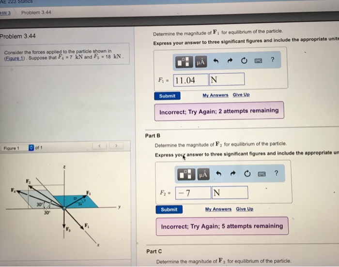 Solved Consider the forces applied to the particle shown in | Chegg.com