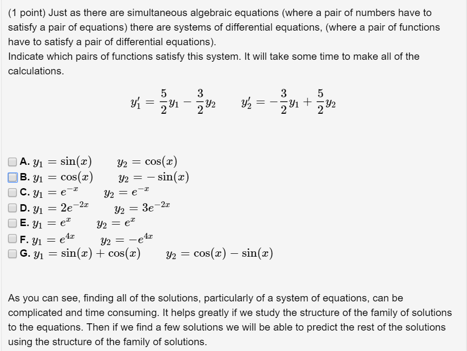 Just as there are simultaneous algebraic equations | Chegg.com