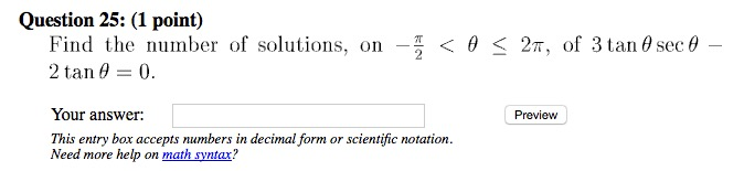 Solved Find the number of solutions, on -pi/2