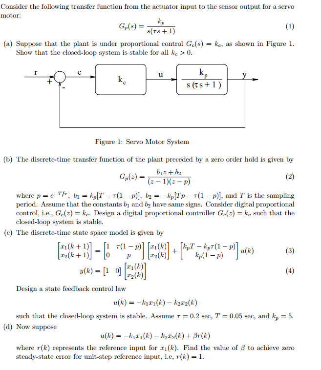 a. Suppose that the plant is under proportional | Chegg.com
