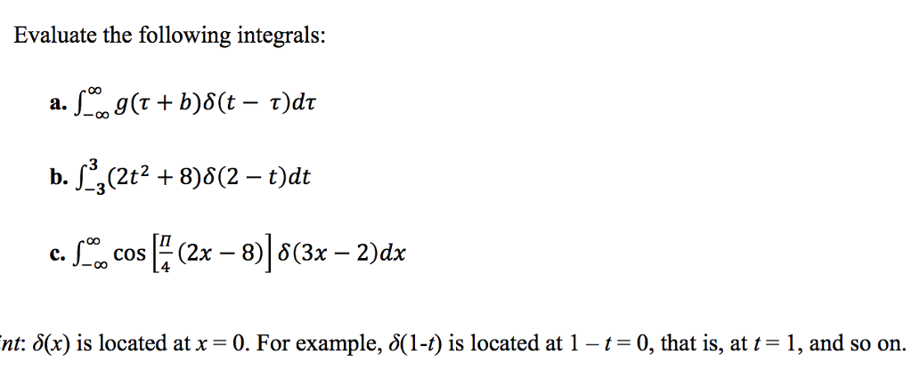 Solved Evaluate the following integrals integral_- | Chegg.com