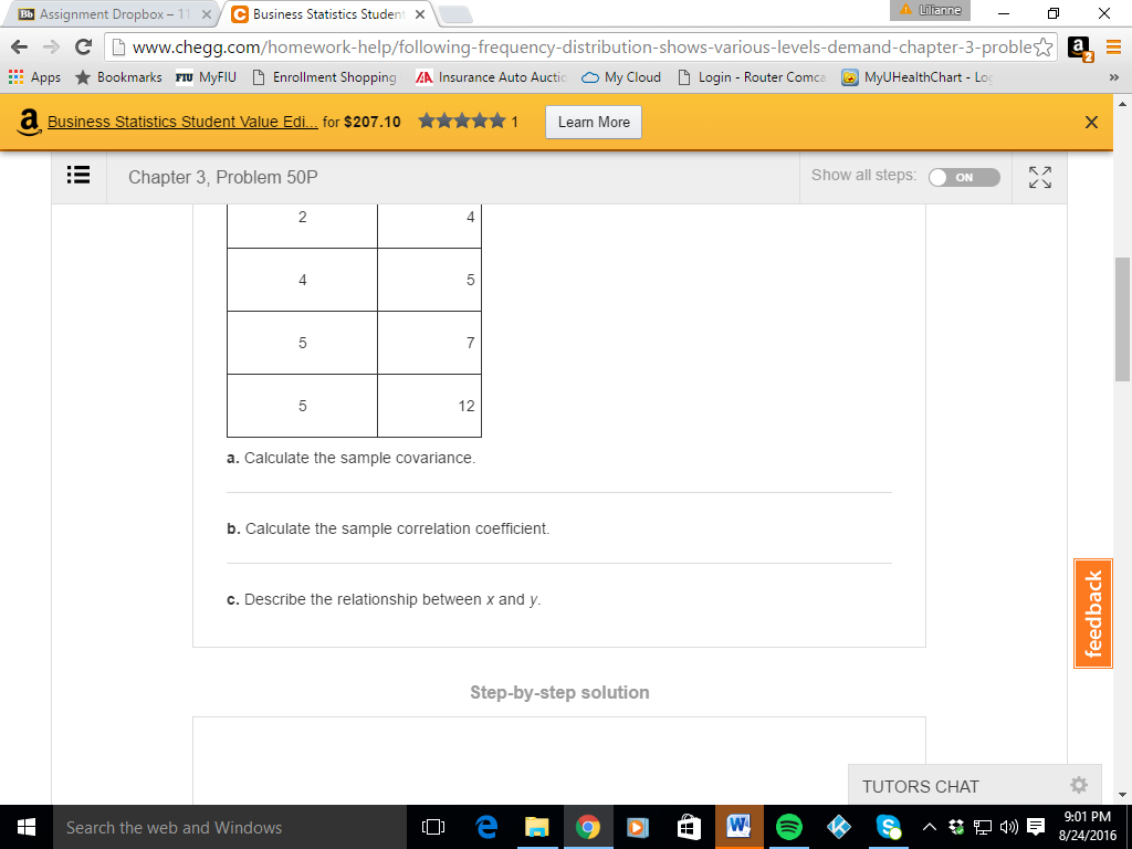 Solved Assignment Dropbox-11 Business Statistics Studer ←-C | Chegg.com
