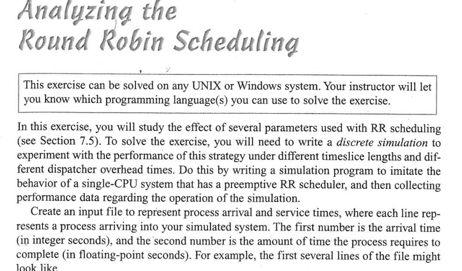 Solved Analyzing the Round Robin Scheduling This exercise | Chegg.com