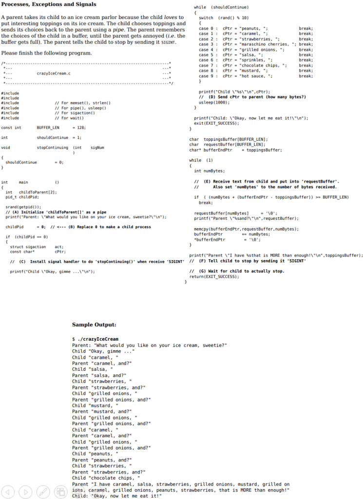 hile (shouldContinue) A parent takes its child to an | Chegg.com