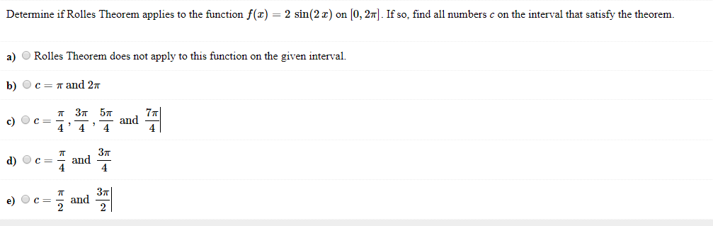 Solved Determine If Rolles Theorem Applies To The Function