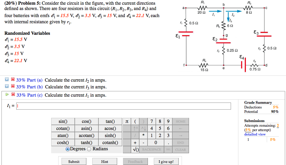 Solved (20%) Problem 5: Consider the circuit in the figure, | Chegg.com