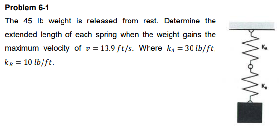 Solved Problem 6-1 The 45 lb weight is released from rest. | Chegg.com