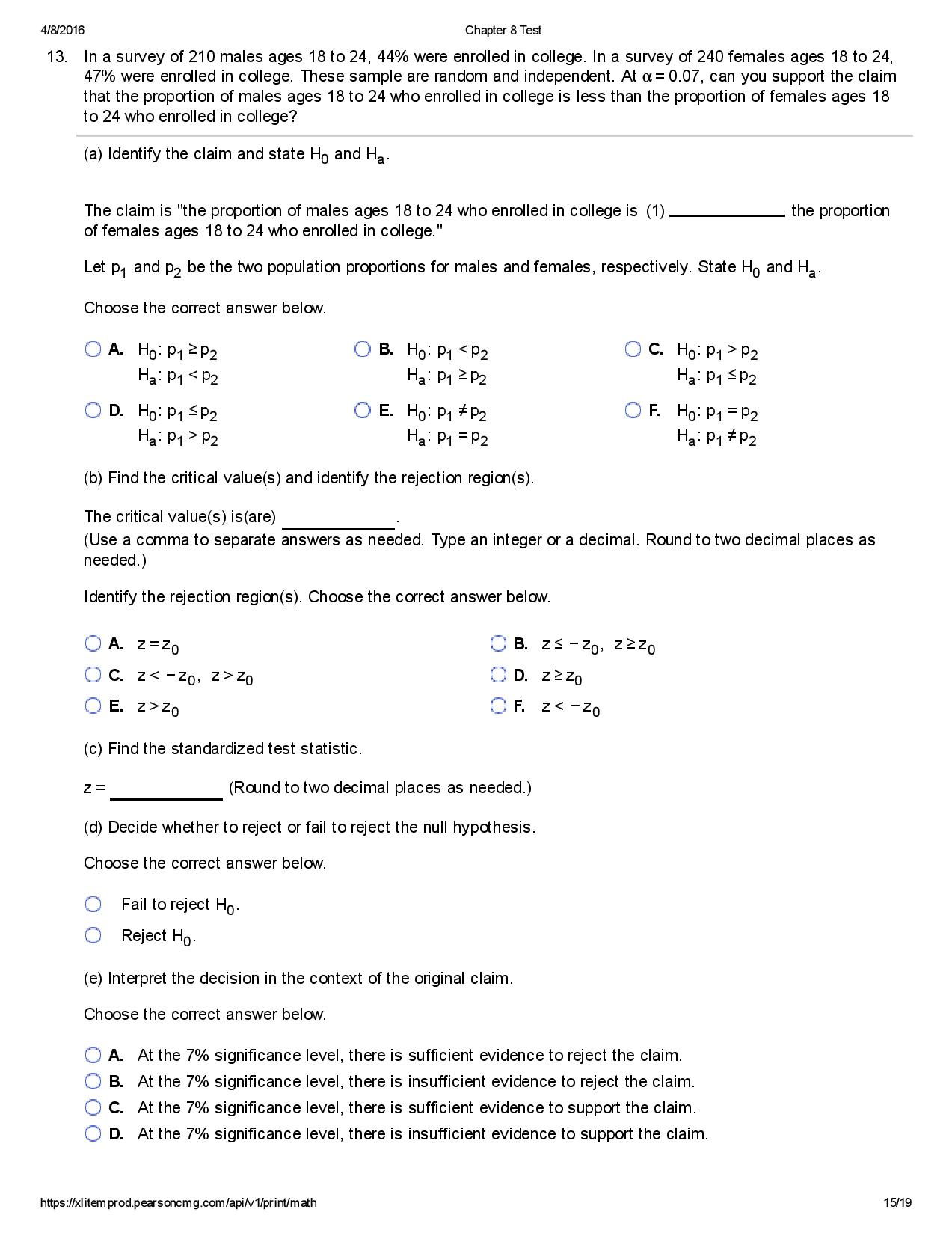 In A Survey Of 210 Males Ages 18 To 24 44 Were