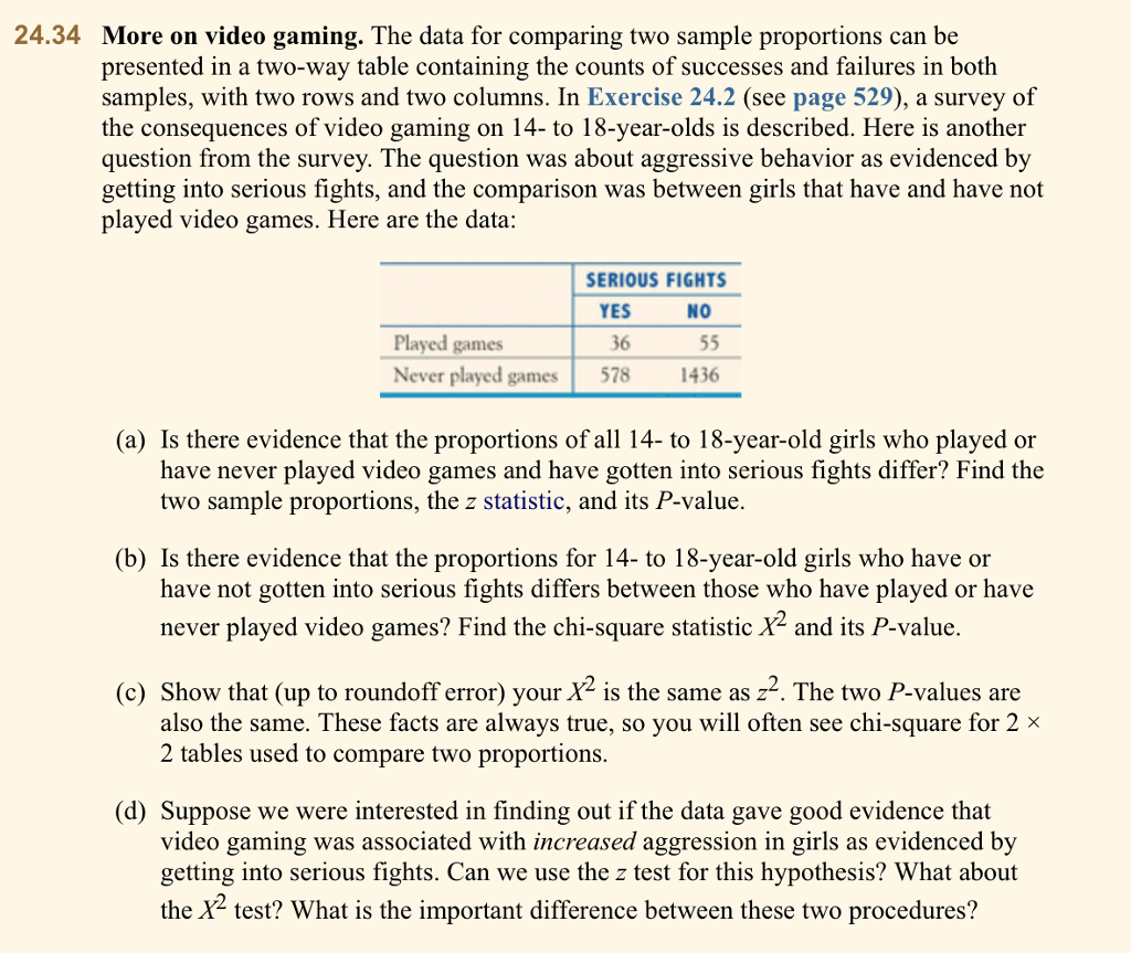 The data for comparing two sample proportions can be | Chegg.com