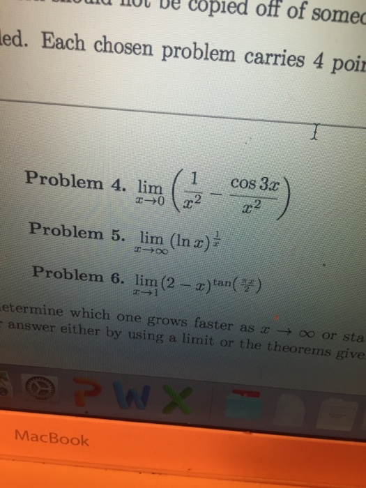 Solved Find limit show work | Chegg.com