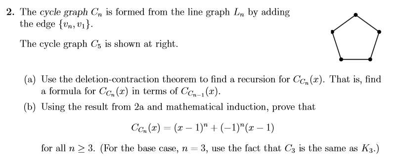 2. The cycle graph Cn is formed from the line graph | Chegg.com