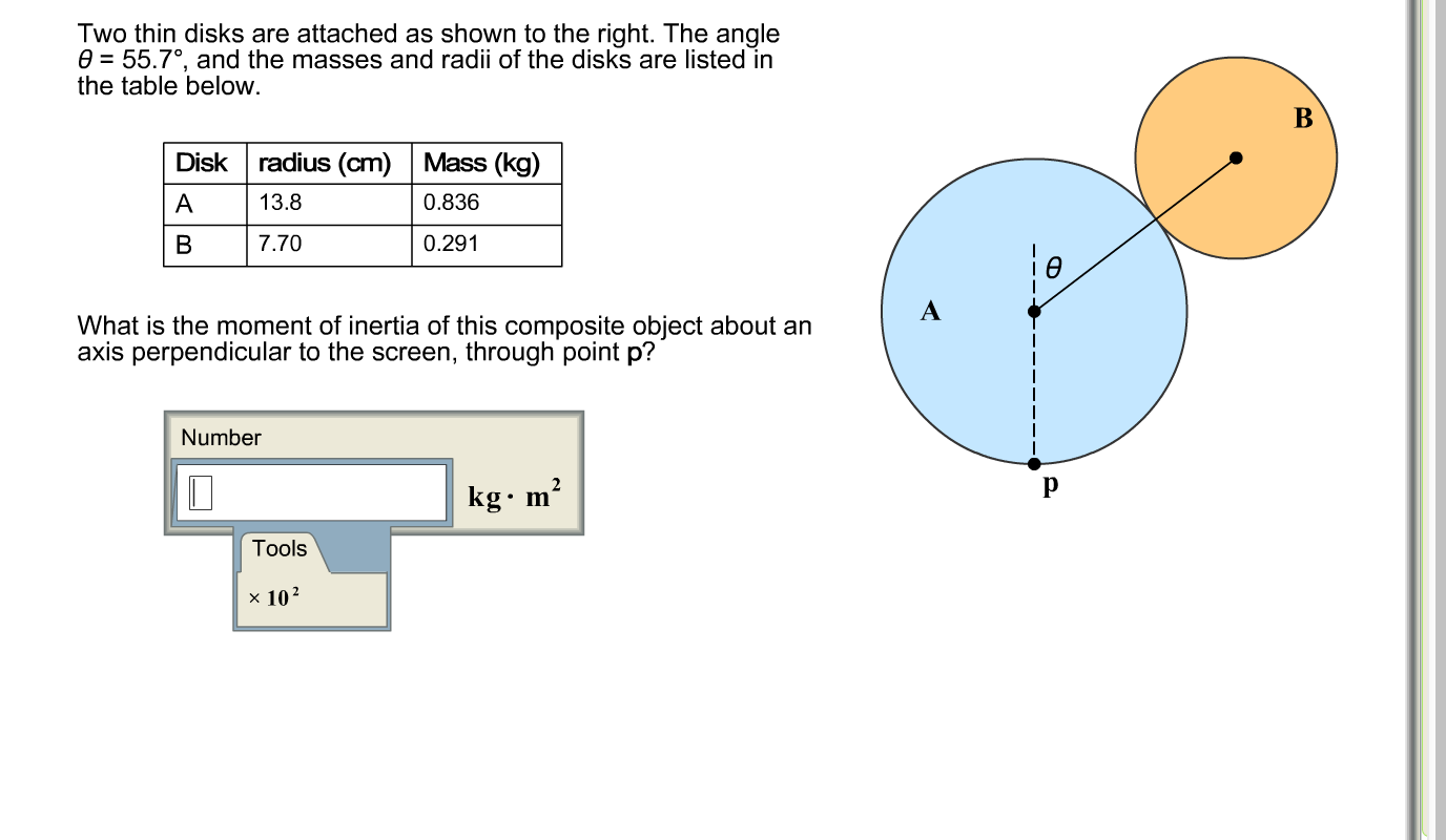 Solved Two thin disks are attached as shown to the right. | Chegg.com