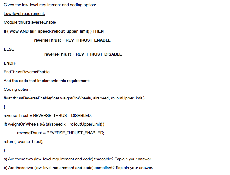 Solved Given the low-level requirement and coding option: | Chegg.com Solved Given the low-level requirement and coding option: | Chegg.com