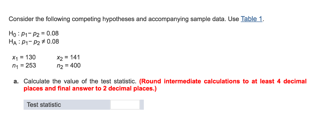 Solved Consider the following competing hypotheses and | Chegg.com