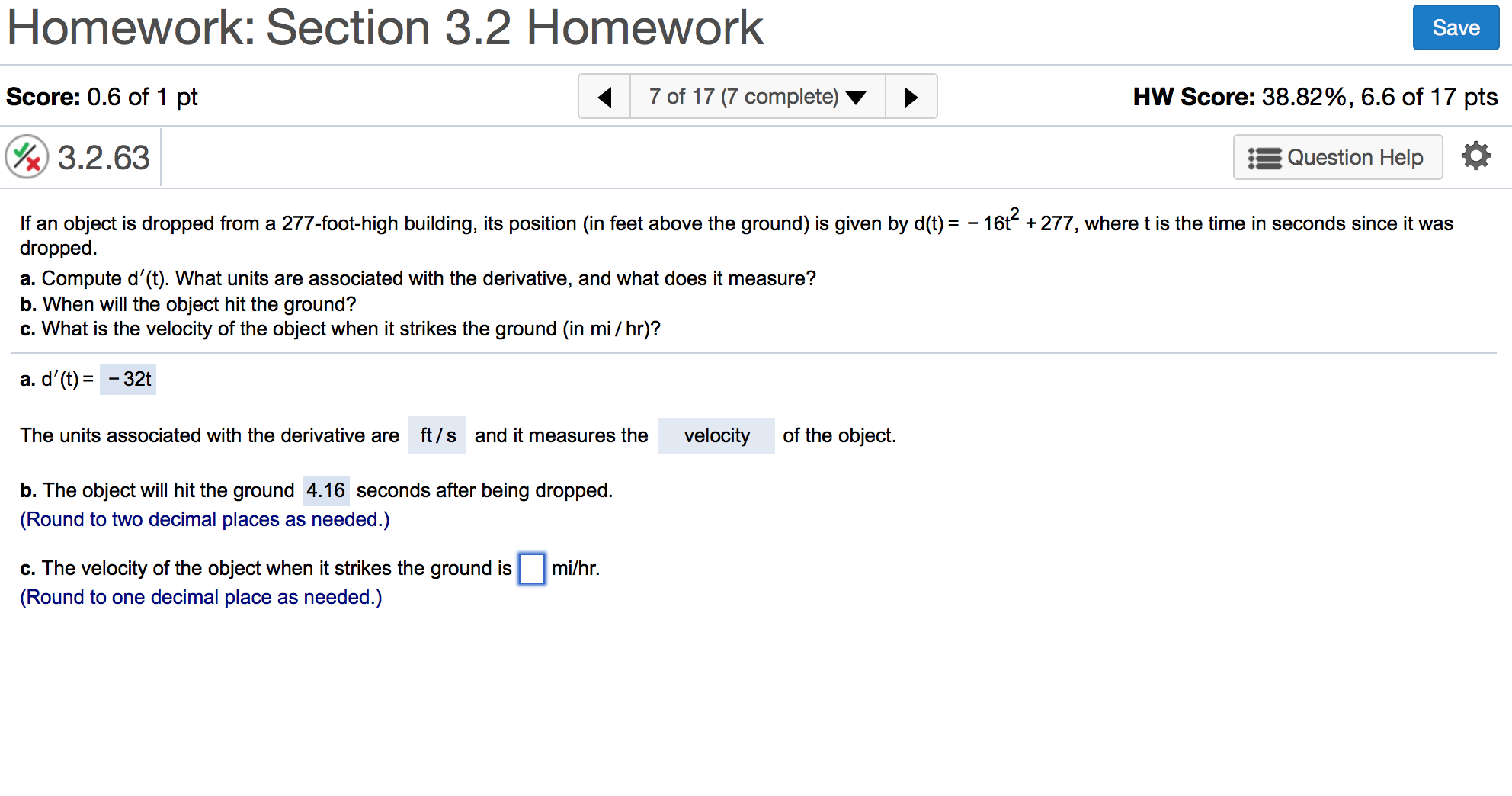 Solved Homework Section 3 2 Homework Save Score 0 6 Of 1