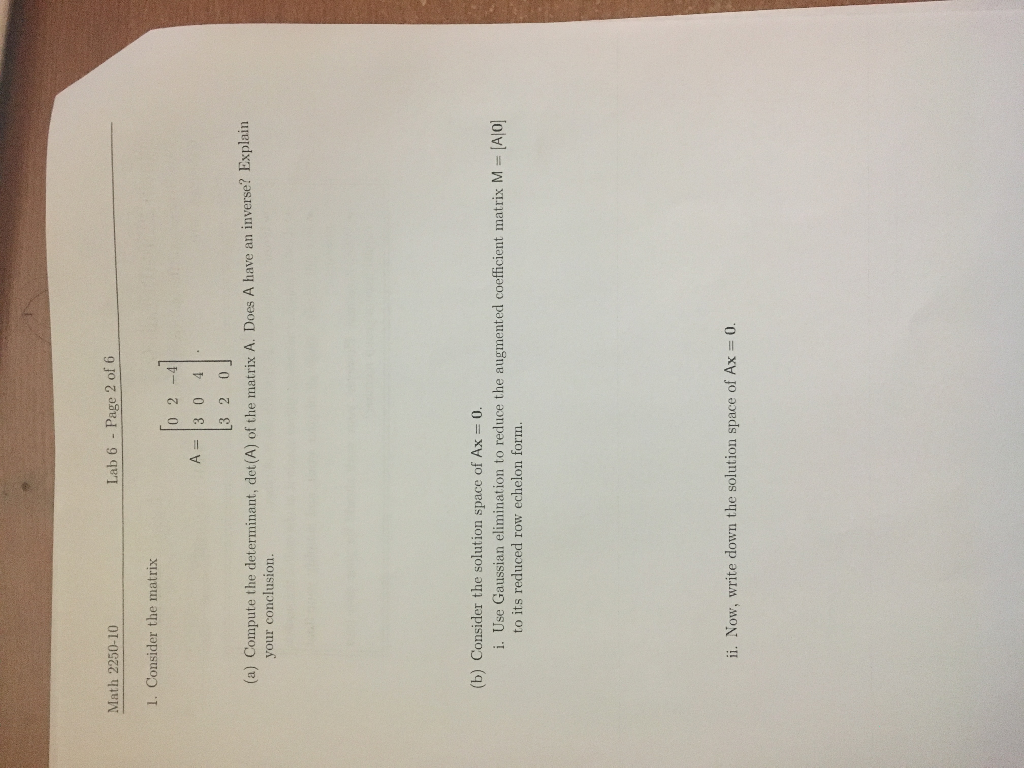Solved Compute the determinant, det(A) of the matrix A. Does | Chegg.com Solved Compute the determinant, det(A) of the matrix A. Does | Chegg.com