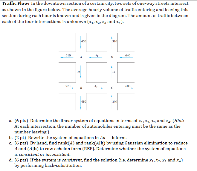 Solved Traffic Flow: In the downtown section of a certain | Chegg.com