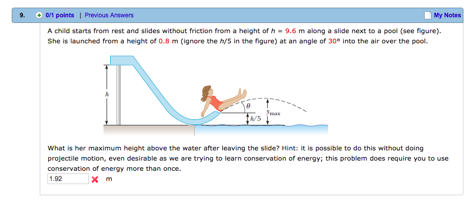 Solved A child starts from rest and slides without friction | Chegg.com
